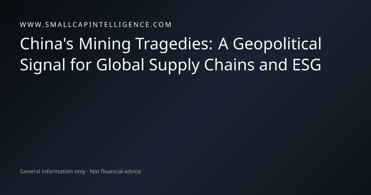 China's Mining Tragedies: A Geopolitical Signal for Global Supply ...